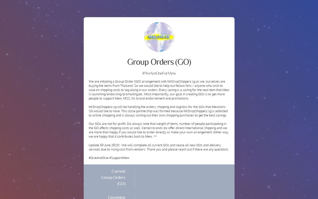 Group Orders (GO)